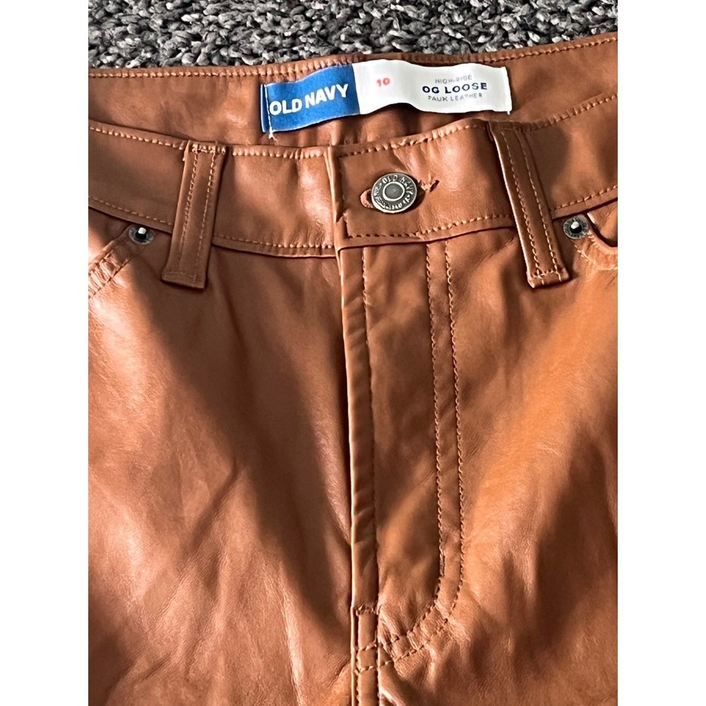 Old Navy | Pants & Jumpsuits | Old Navy Og Loose Faux Leather High Rise ...